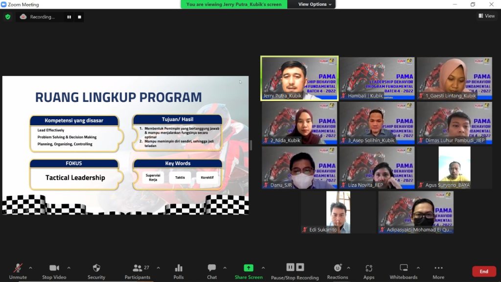 Kick Off Leadership Behaviour Program Fundamental Batch 4 - PAMA Persada – Kubik Leadership